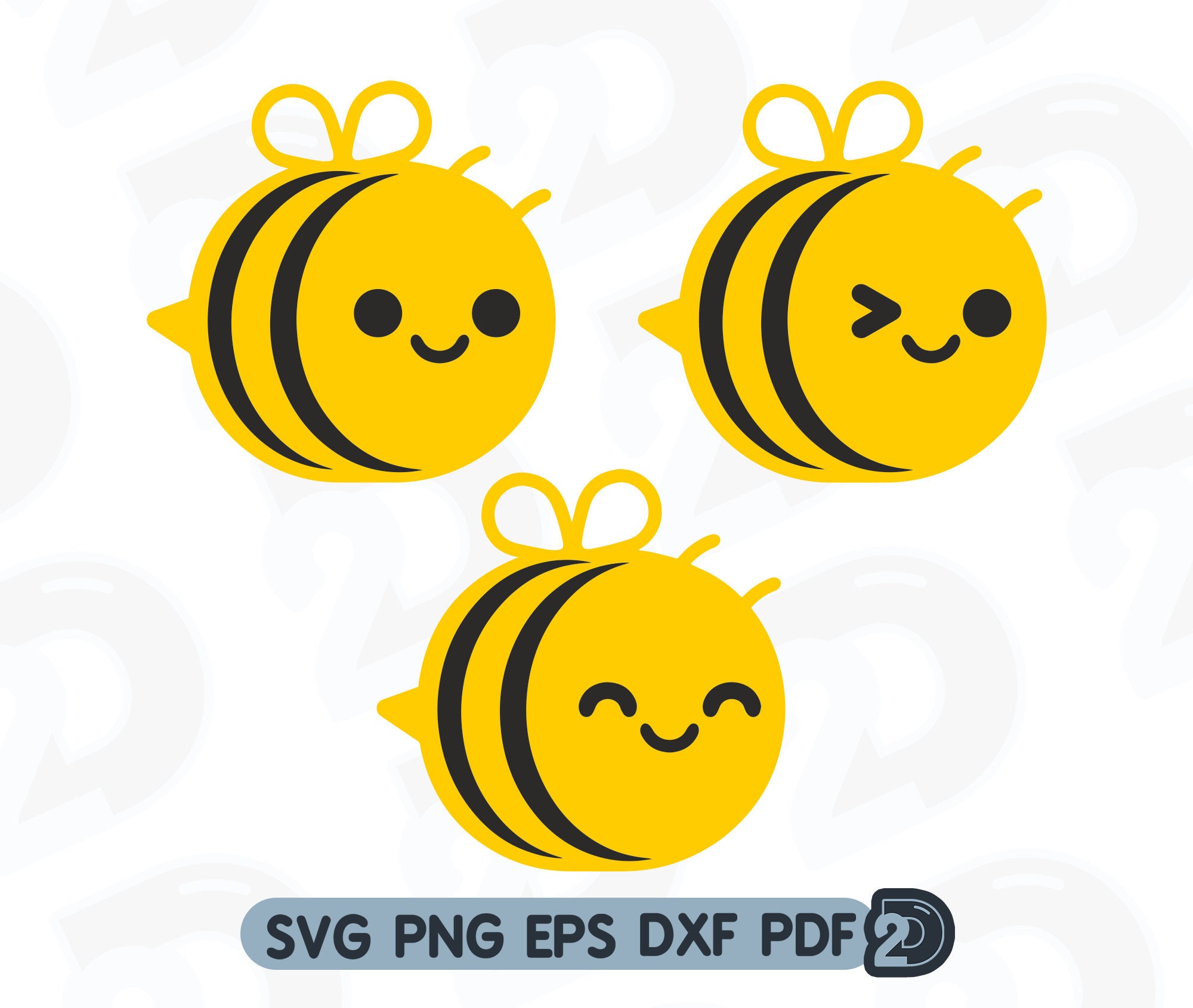 Bees SVG Cute bee design Cricut Cut Files Clipart Svg | Etsy