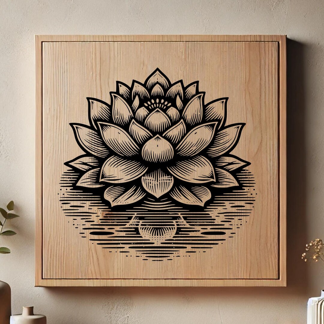 Lotus Ripples SVG, Cutting Digital File, Calm Waters Laser Wood ...