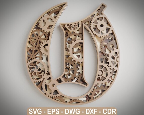 Layered Letter O Steam Punk Alphabet Gears Wall Art | Etsy