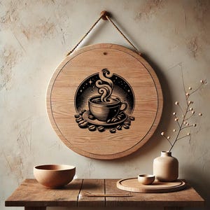 Coffee Cup SVG, Cutting Digital File, Beverage Laser Wood Engraving ...
