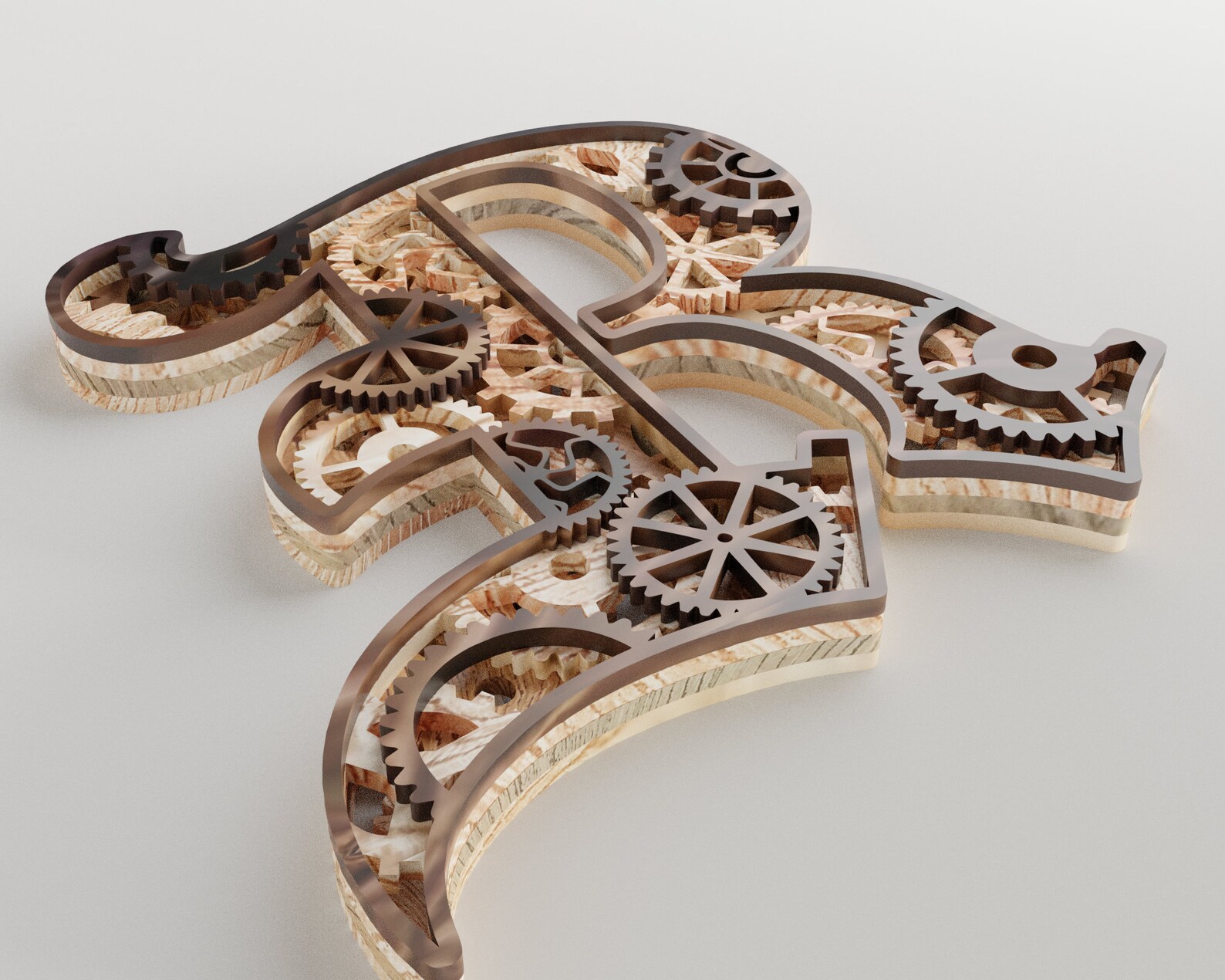 Layered Letter R - Steam Punk Alphabet Gears - Wall Art - SVG,DXF,DWG ...