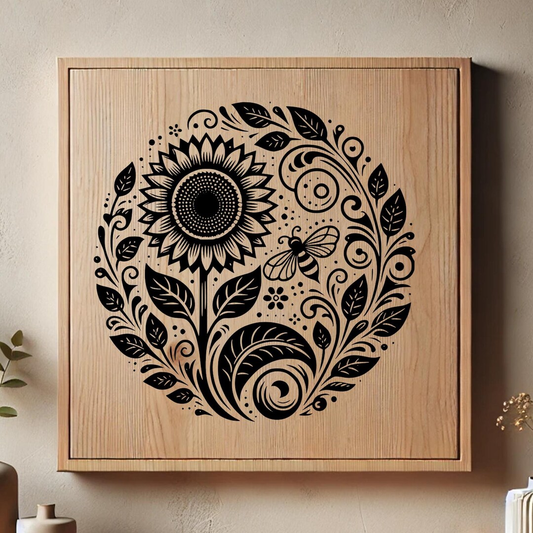 Sunflower SVG, Cutting Digital File, Cheerful Pollination Laser Wood ...