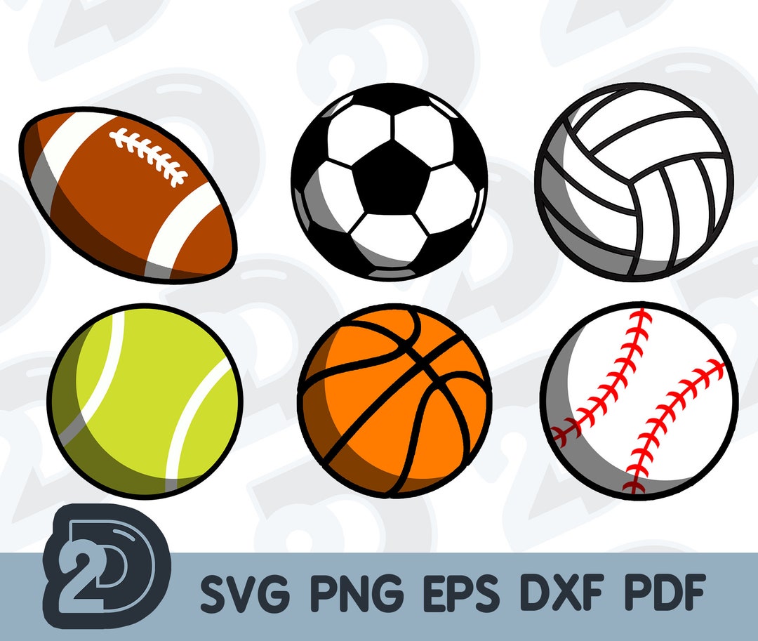 Sports Balls - 6 Balls - SVG - Clipart - Svg Png Eps Dxf Pdf - Craft ...