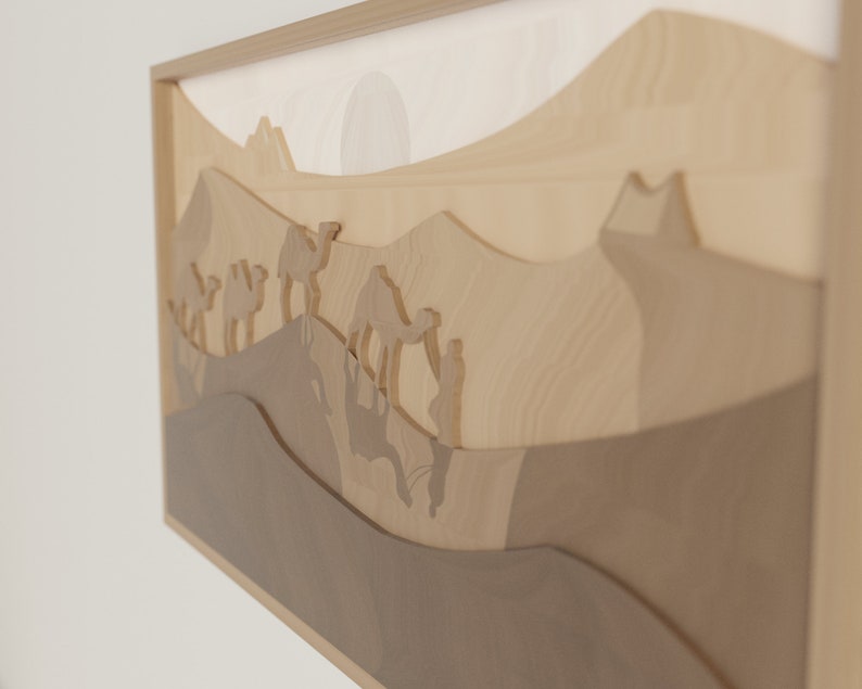 Layered Desert Wallart - Desert Wall Art- Wall Art - Glowforge Svg,dxf ...