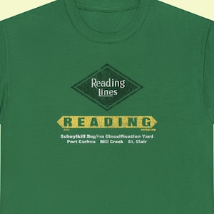 Reading Railroad T-shirt | RDG Boxcar Vintage Reading Lines Tee, Retro ...