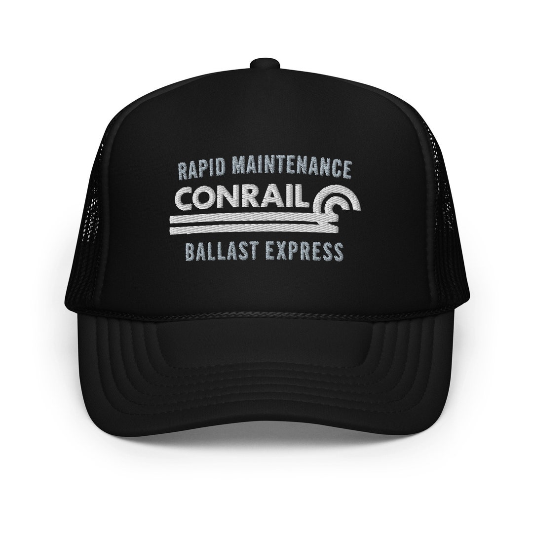 Conrail Railroad Hat | Embroidered CR Vintage Train Foam Trucker Hat ...