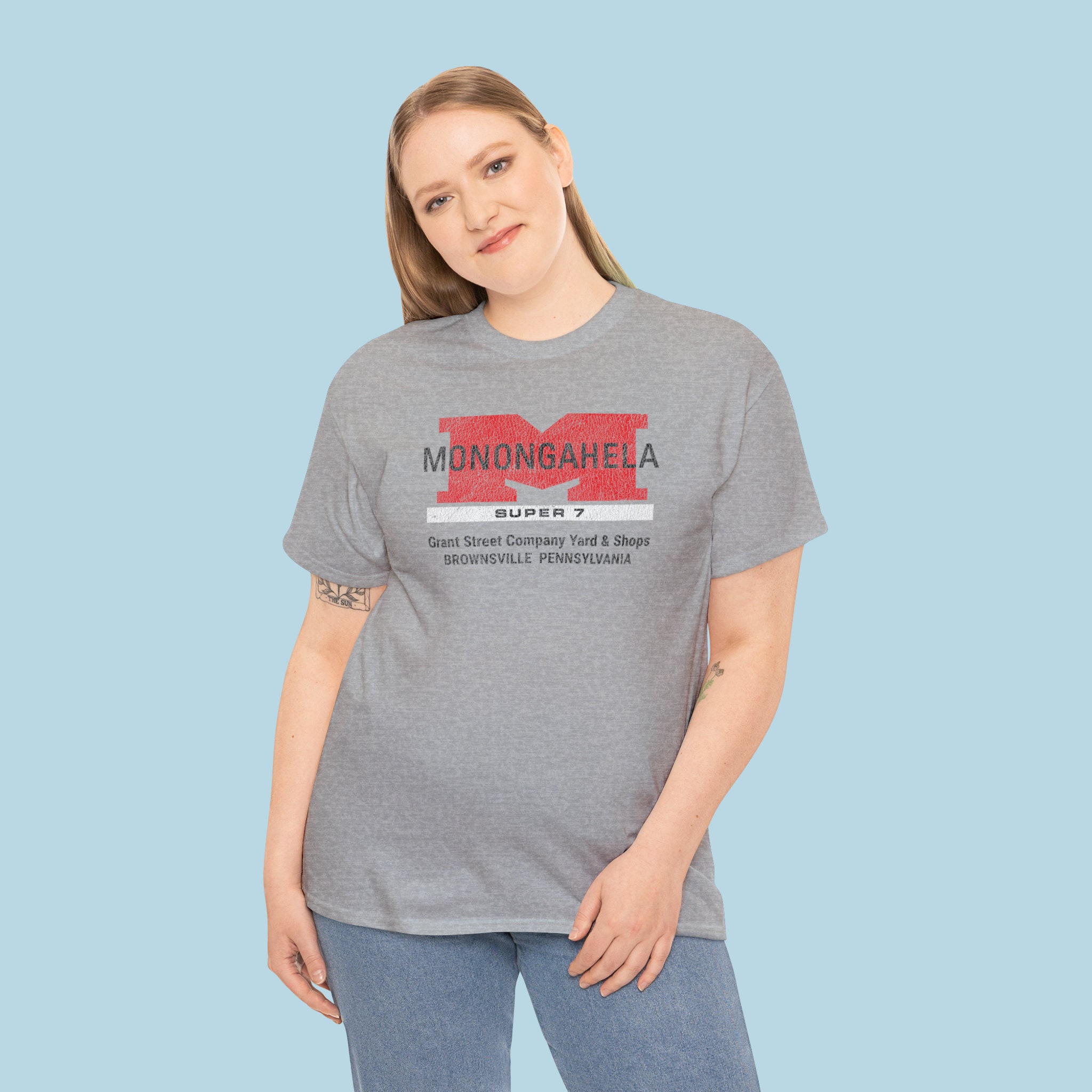 Monongahela Railway Railroad T-shirt MGA super 7 Retro Logo Railroad ...
