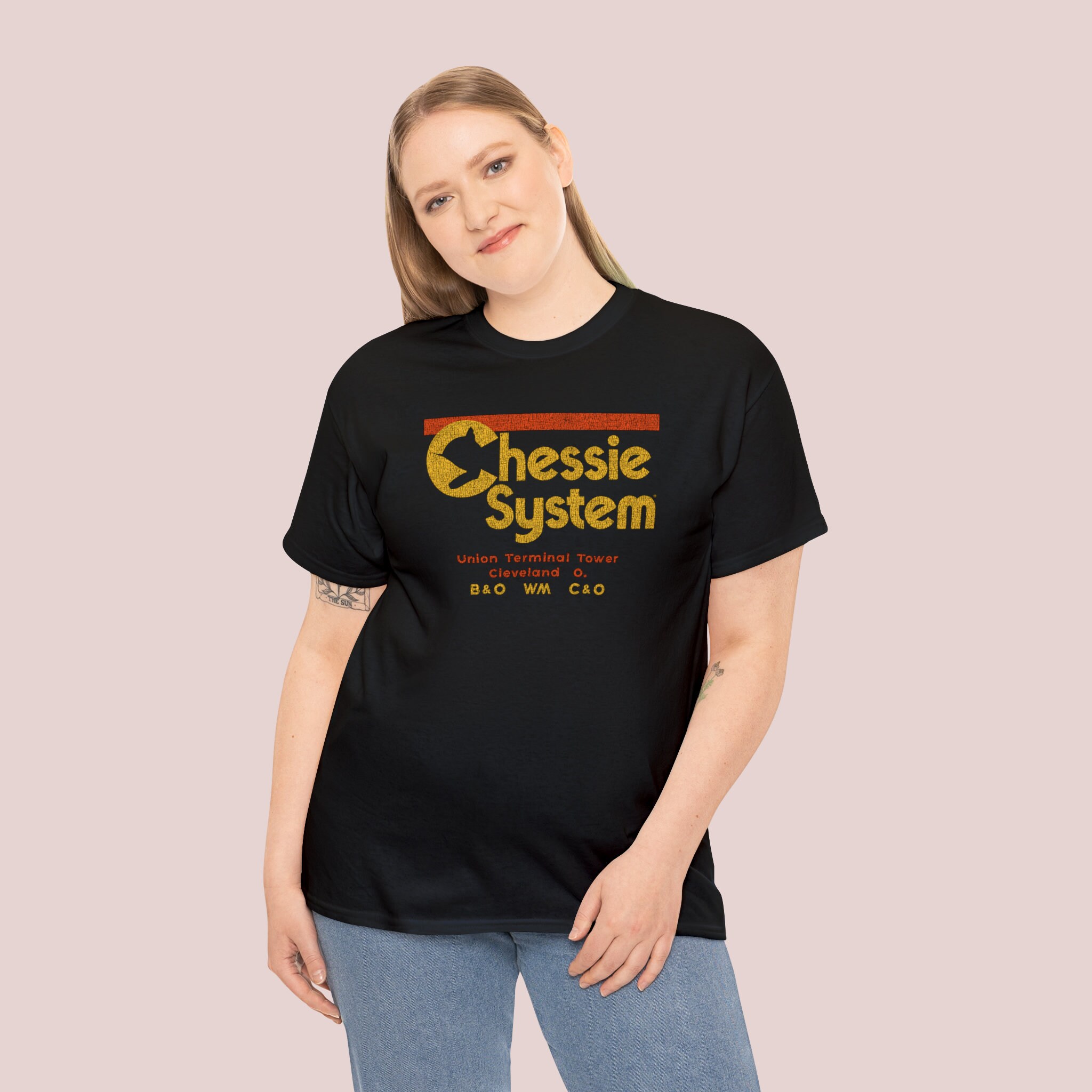 Chessie System Railroad T-shirt | CSRR Inverted Chessie Cat Logo Colors ...