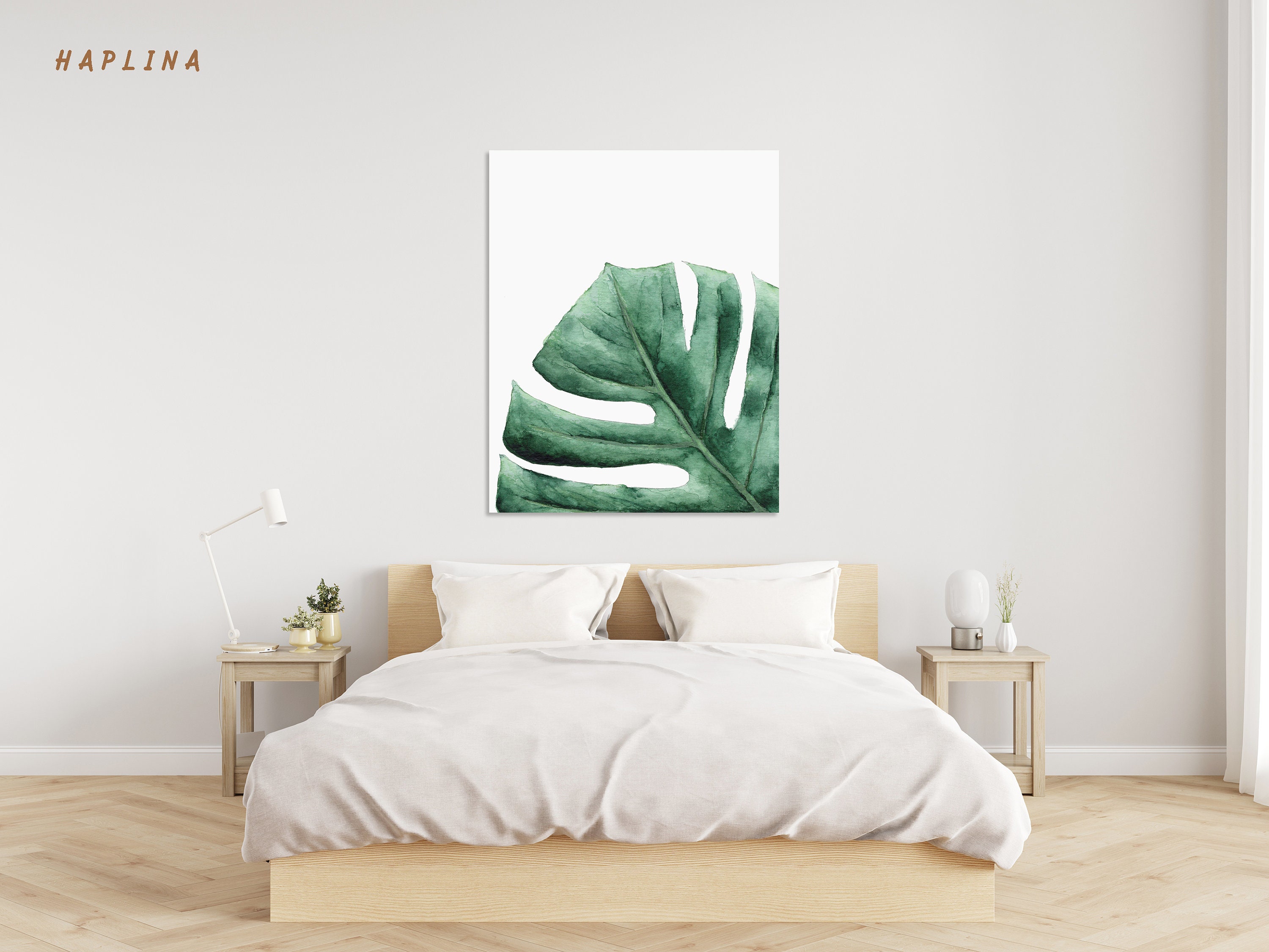 Printable Wall Art Leaf, Leaf Wall Art, Monstera Wall Art, Botanical ...