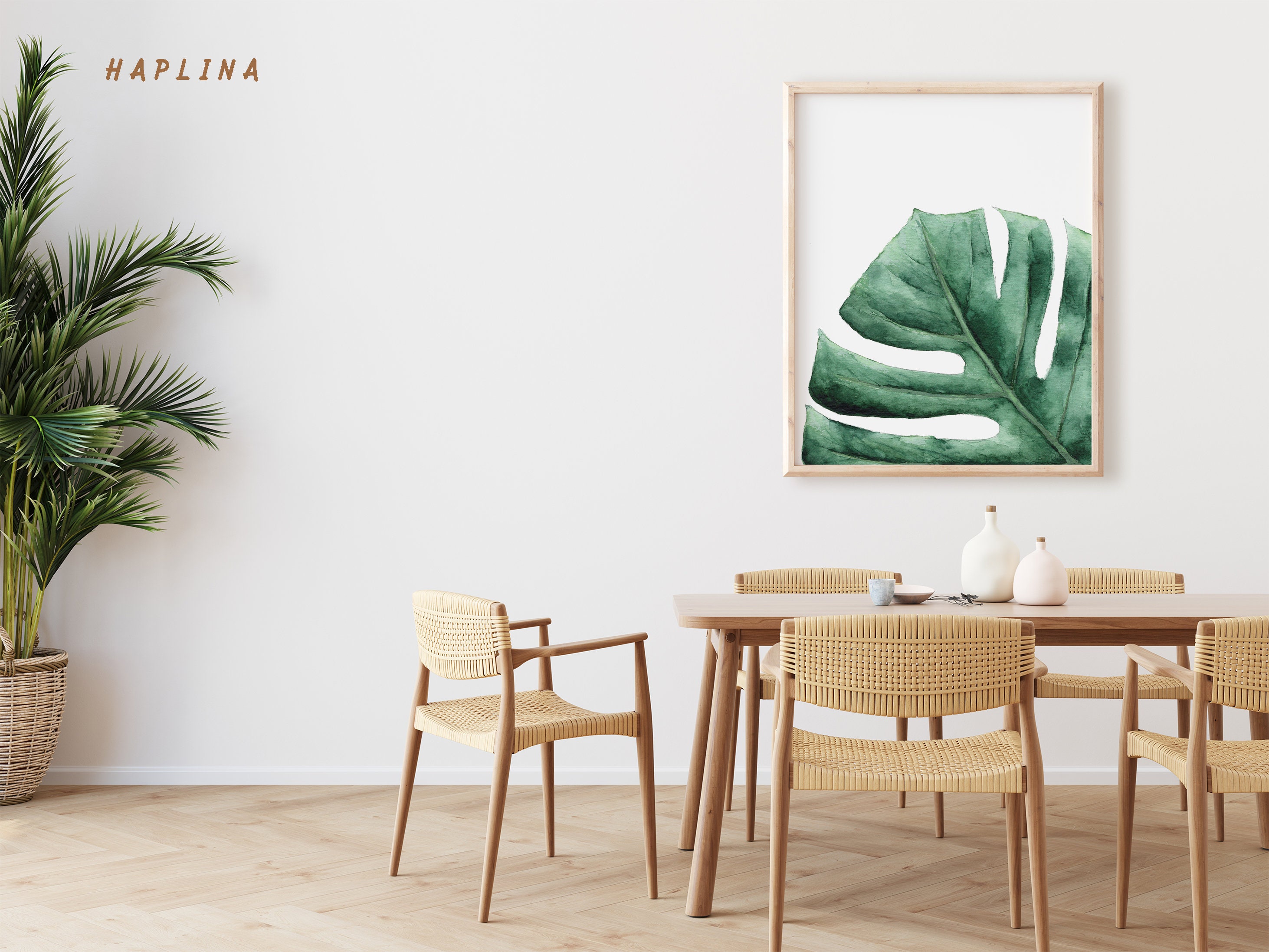 Printable Wall Art Leaf, Leaf Wall Art, Monstera Wall Art, Botanical ...