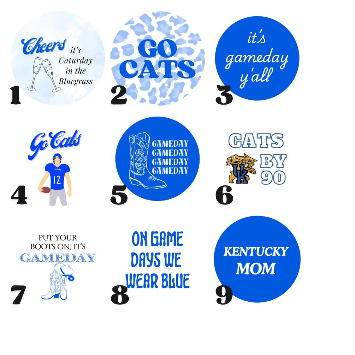 University of Kentucky College Gameday Buttons Tailgate Pins 3 Inch ...