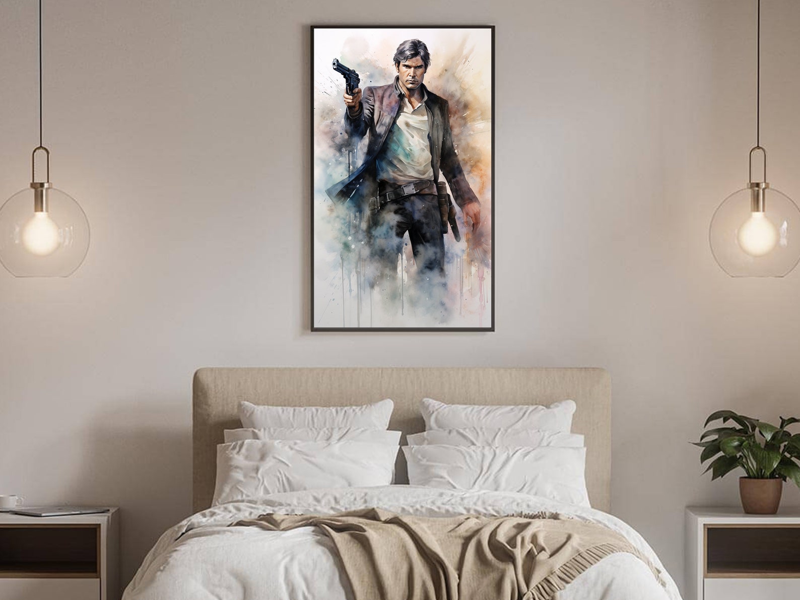 Han Solo Wall Art Watercolor Print Digital Download Star Wars - Etsy