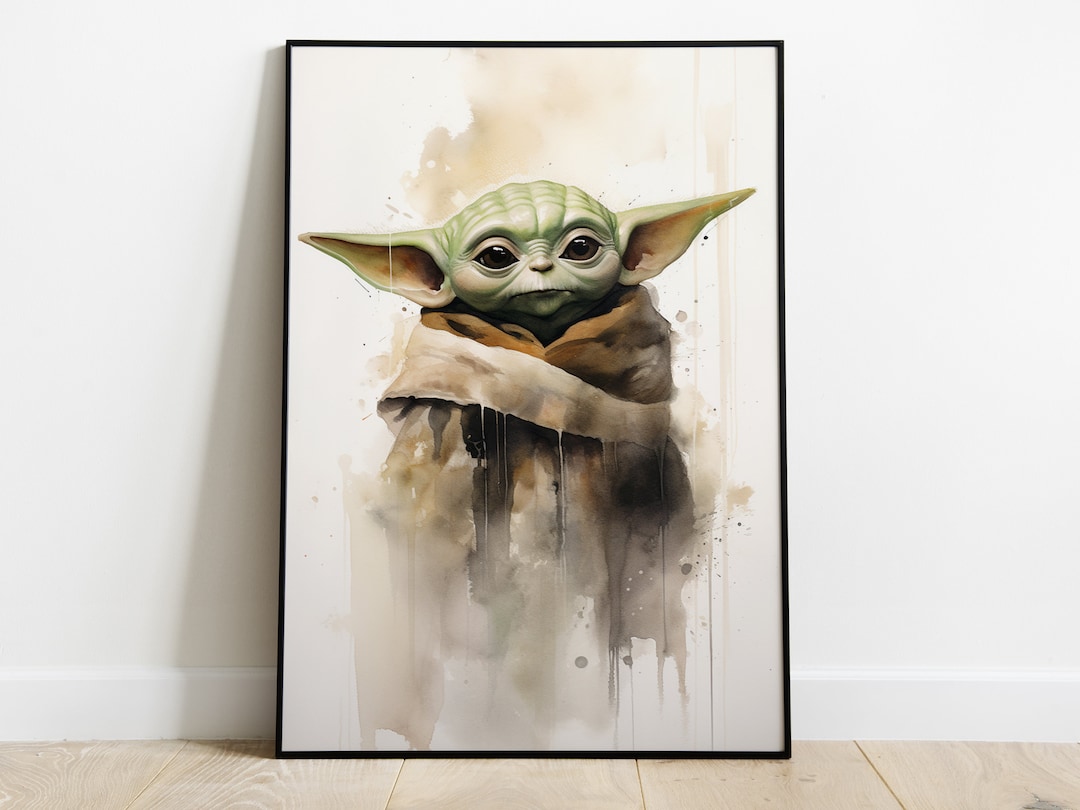 Grogu Wall Art Watercolor Print Digital Download Star Wars - Etsy