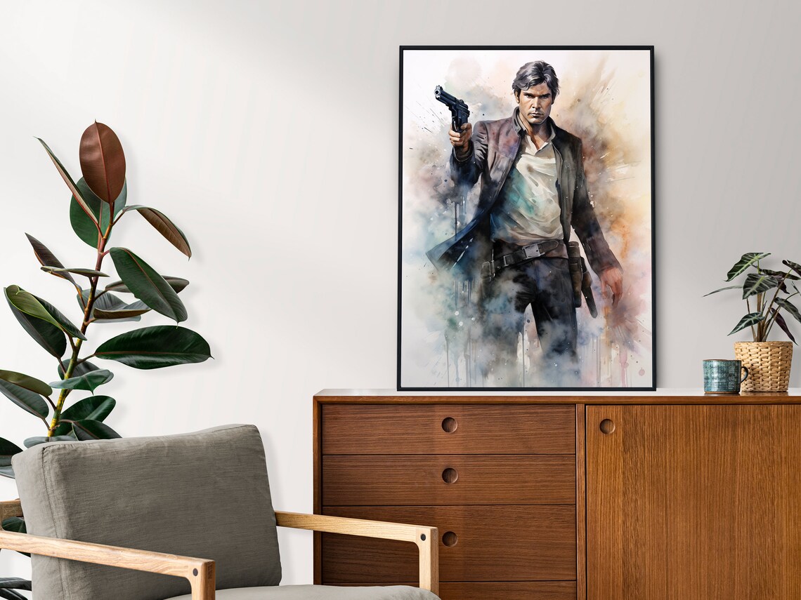 Han Solo Wall Art Watercolor Print Digital Download Star Wars - Etsy