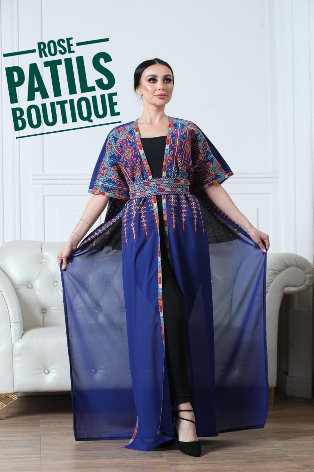 One Size Abaya Thobe Embroidered Palestinian Jordanian Traditional ...