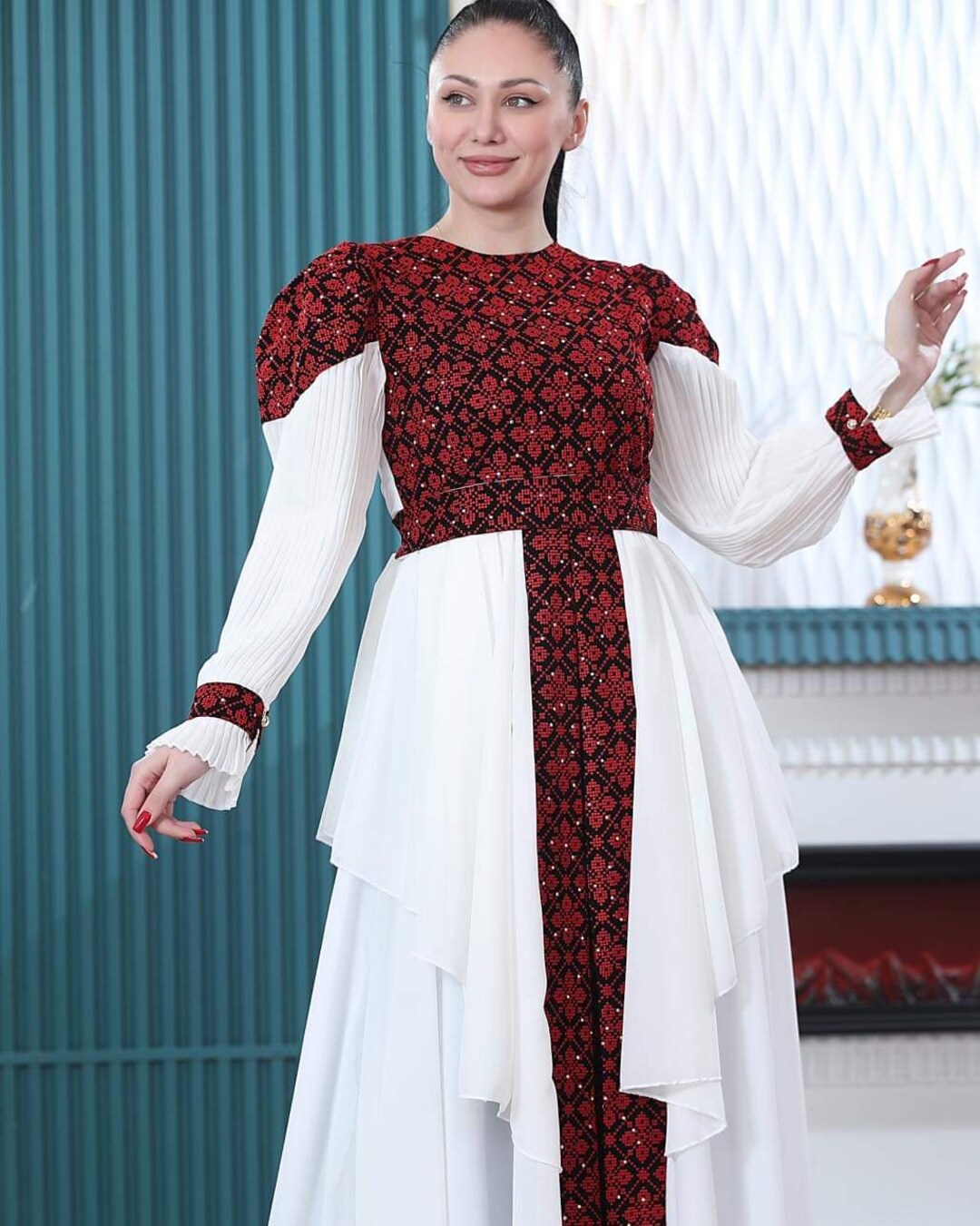 Princess Thobe Embroidered Dress Long Sleeves Kaftan Design and ...