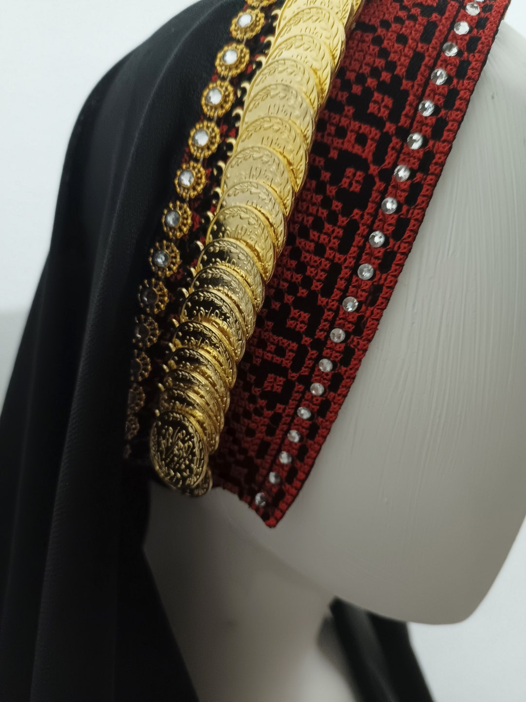 Embroidered Head Band With Coins Palestine Jordan - Etsy