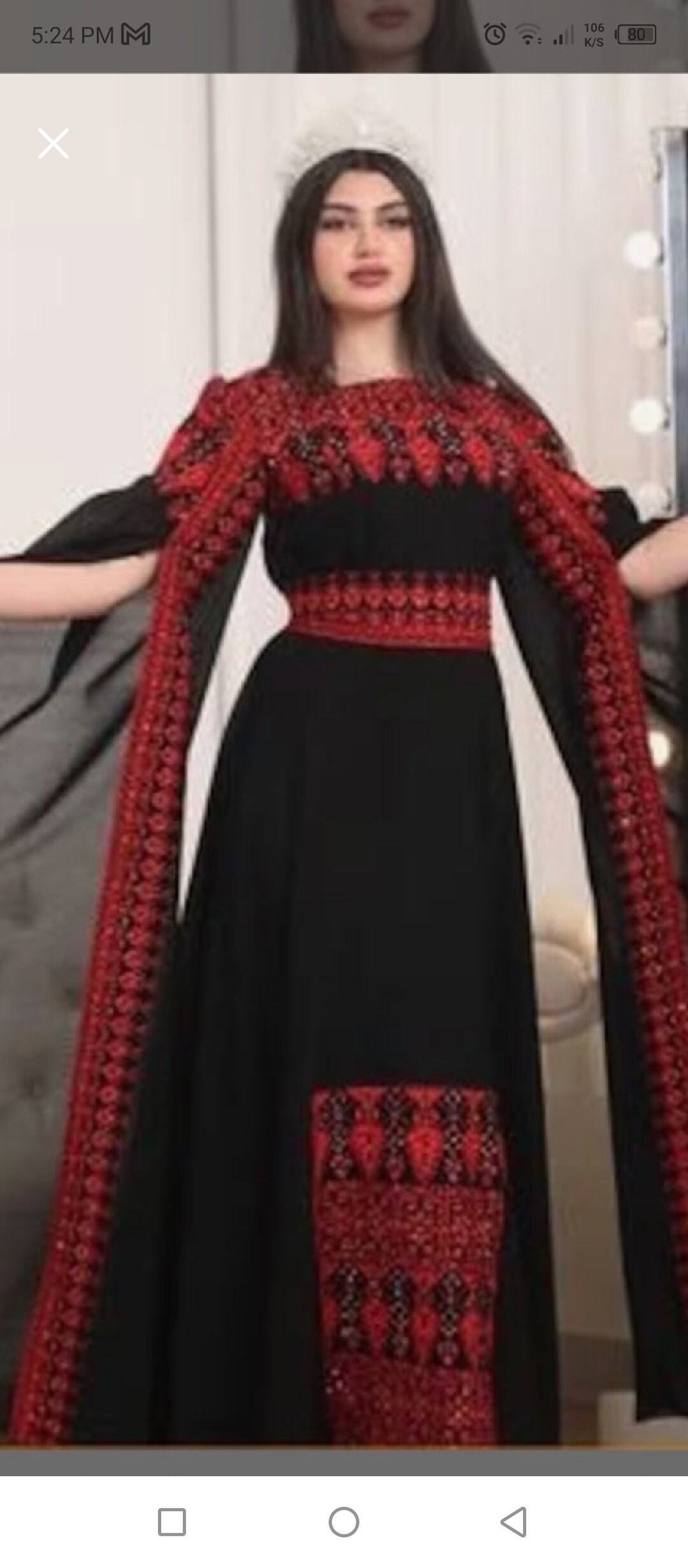 Thobe Embroidered Palestinian Dress Long Sleeves Kaftan Palestinian ...