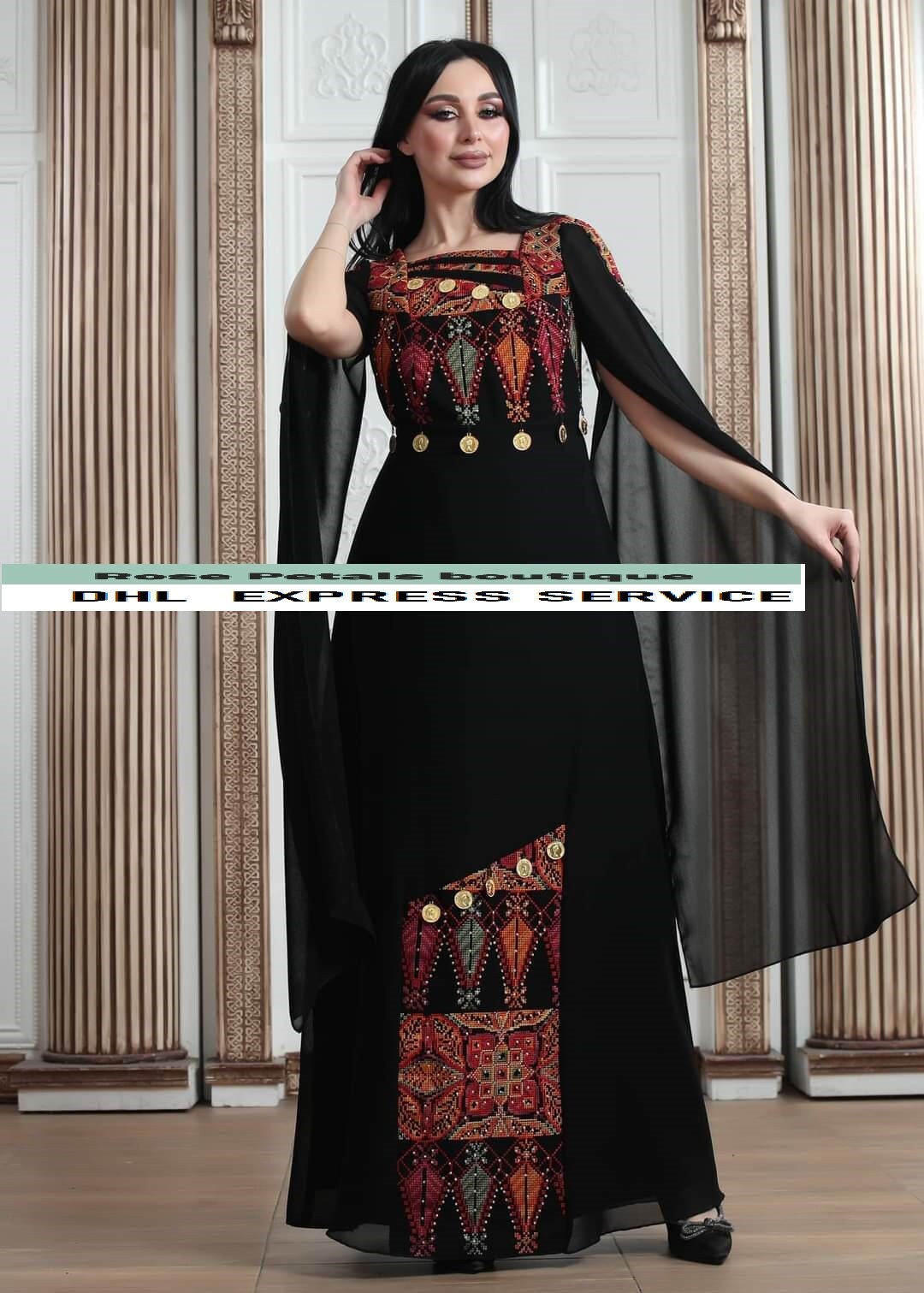 Princess Thobe Embroidered Dress Long Sleeves Kaftan Design and ...