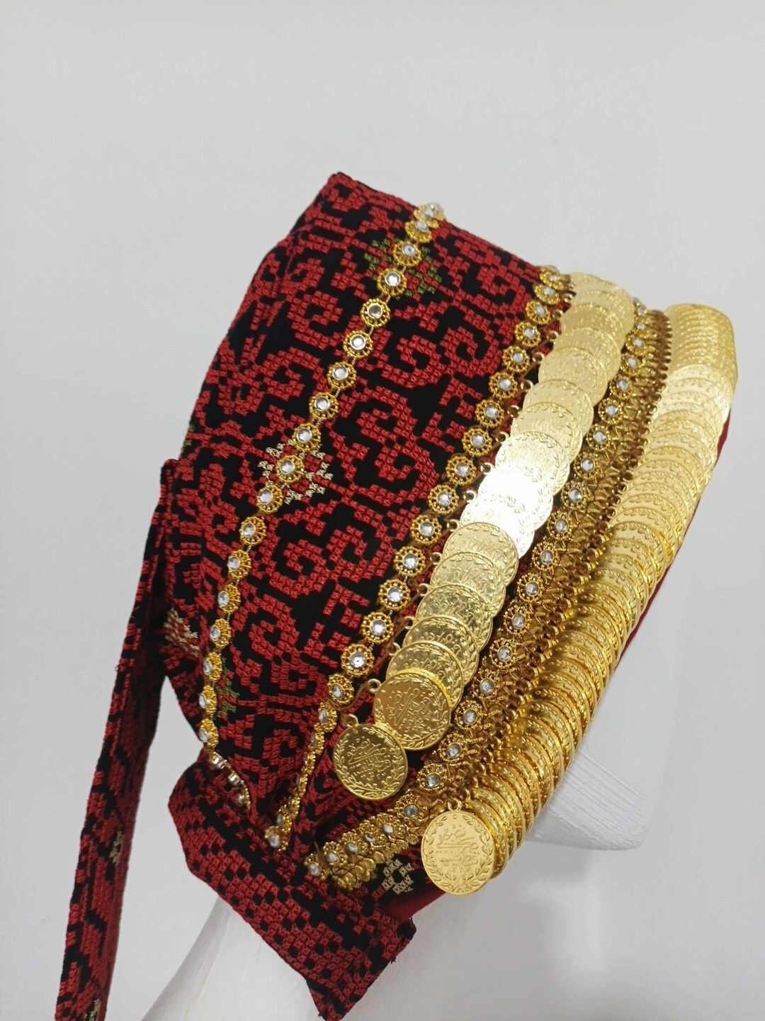 Embroidered Head Band With Coins - Etsy