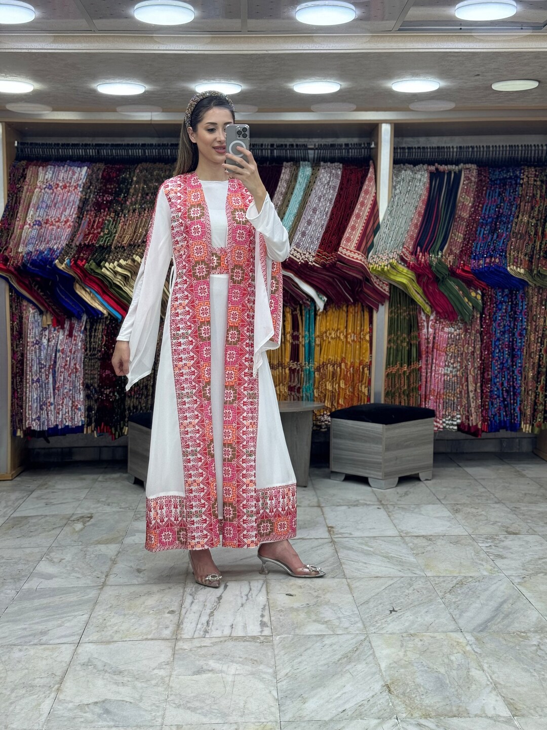 Abaya Thobe Thob Embroidered Palestinian Traditional Arabic Dress ...