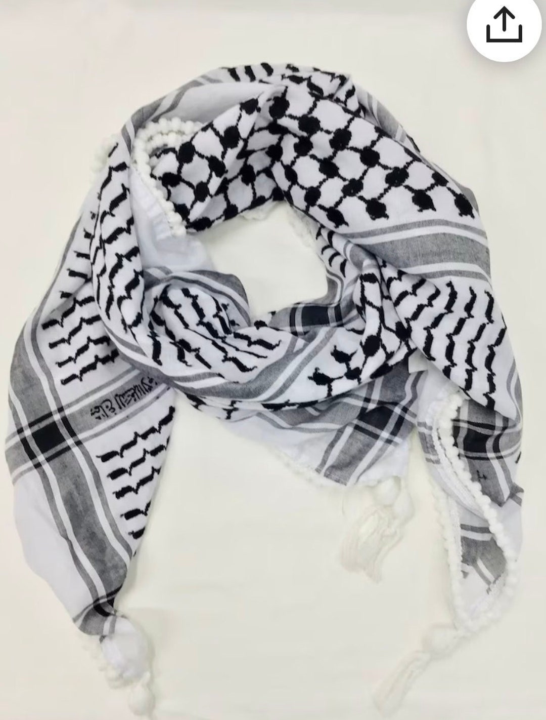 Traditional Palestinian Scarf. Cotton Keffiyeh, Shemagh, Hatta ...