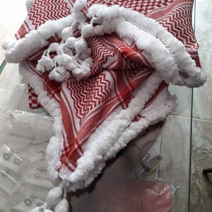 Handmade Jordan Shemagh /arabic Scarf /head Dress/ Ghutra White See ...