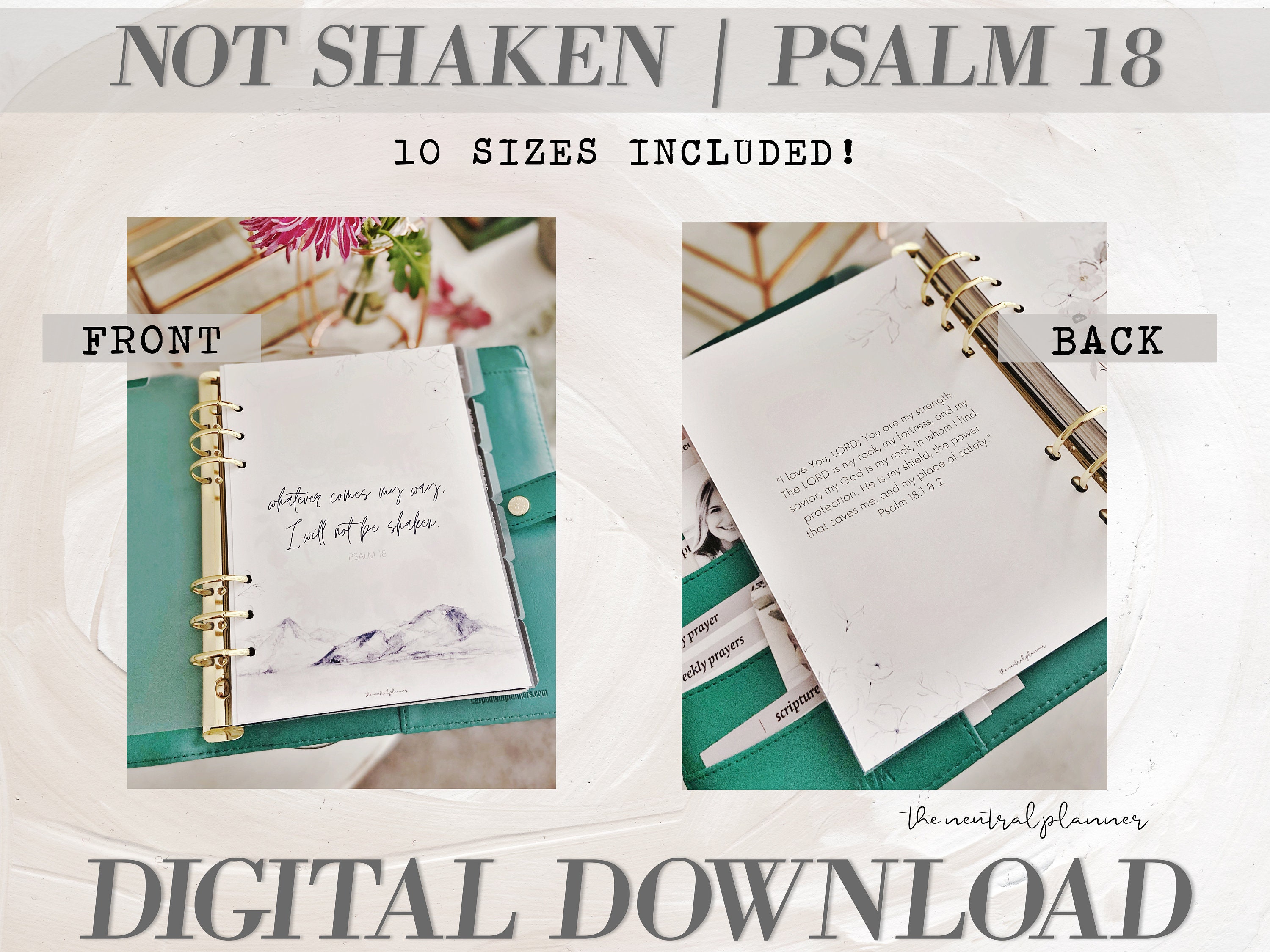 Psalm 18 Planner Printable Decoration 10 Sizes Included Neutral ...