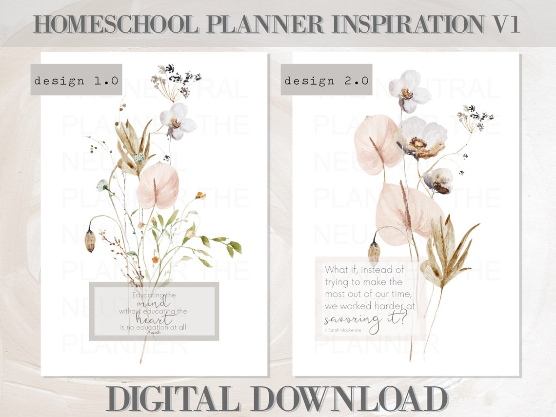Homeschool Planner Dashboard Inspiration A5 Size Printable | Etsy