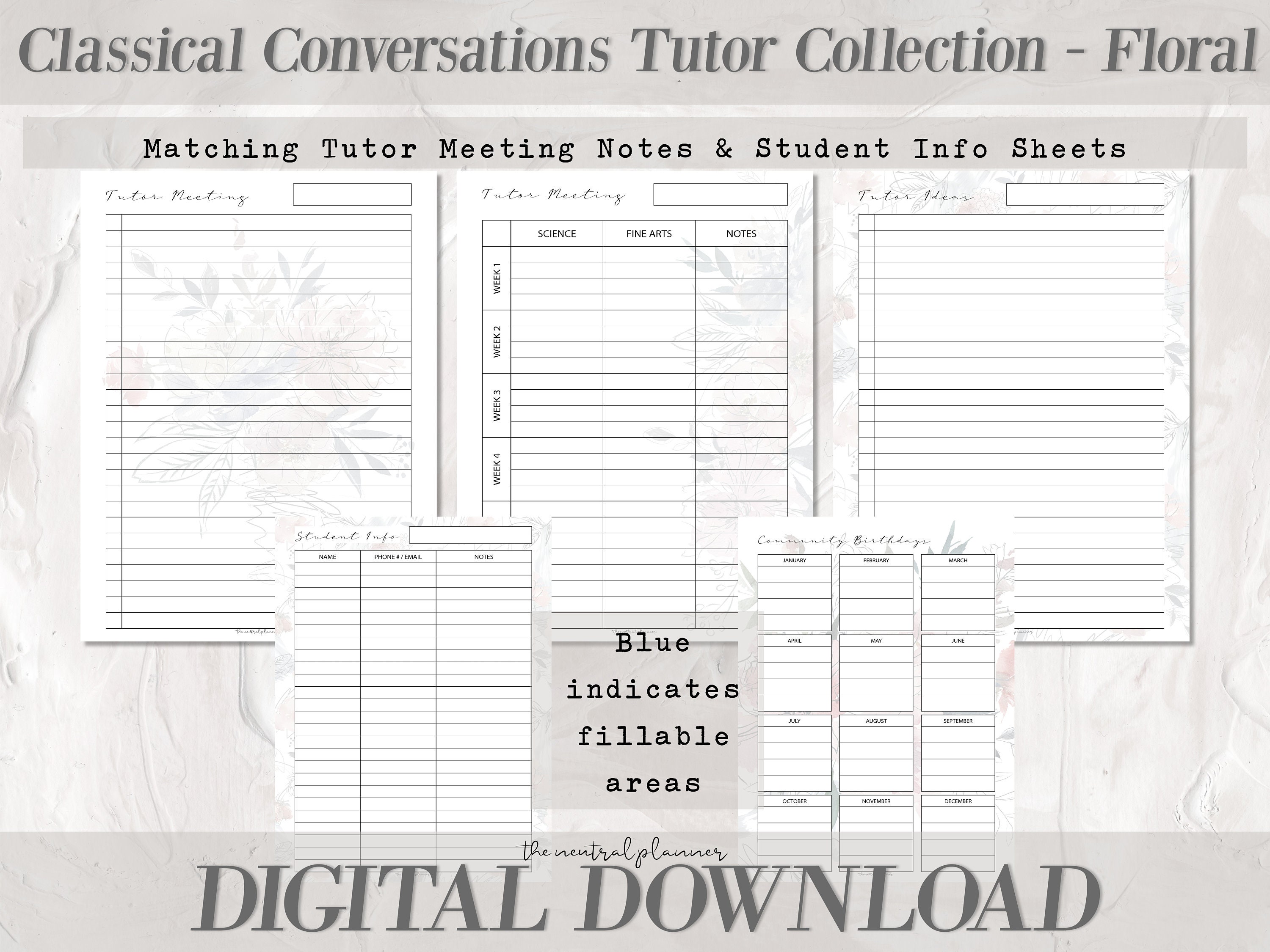Classical Conversations Tutor Planner Classic Happy Planner | Etsy