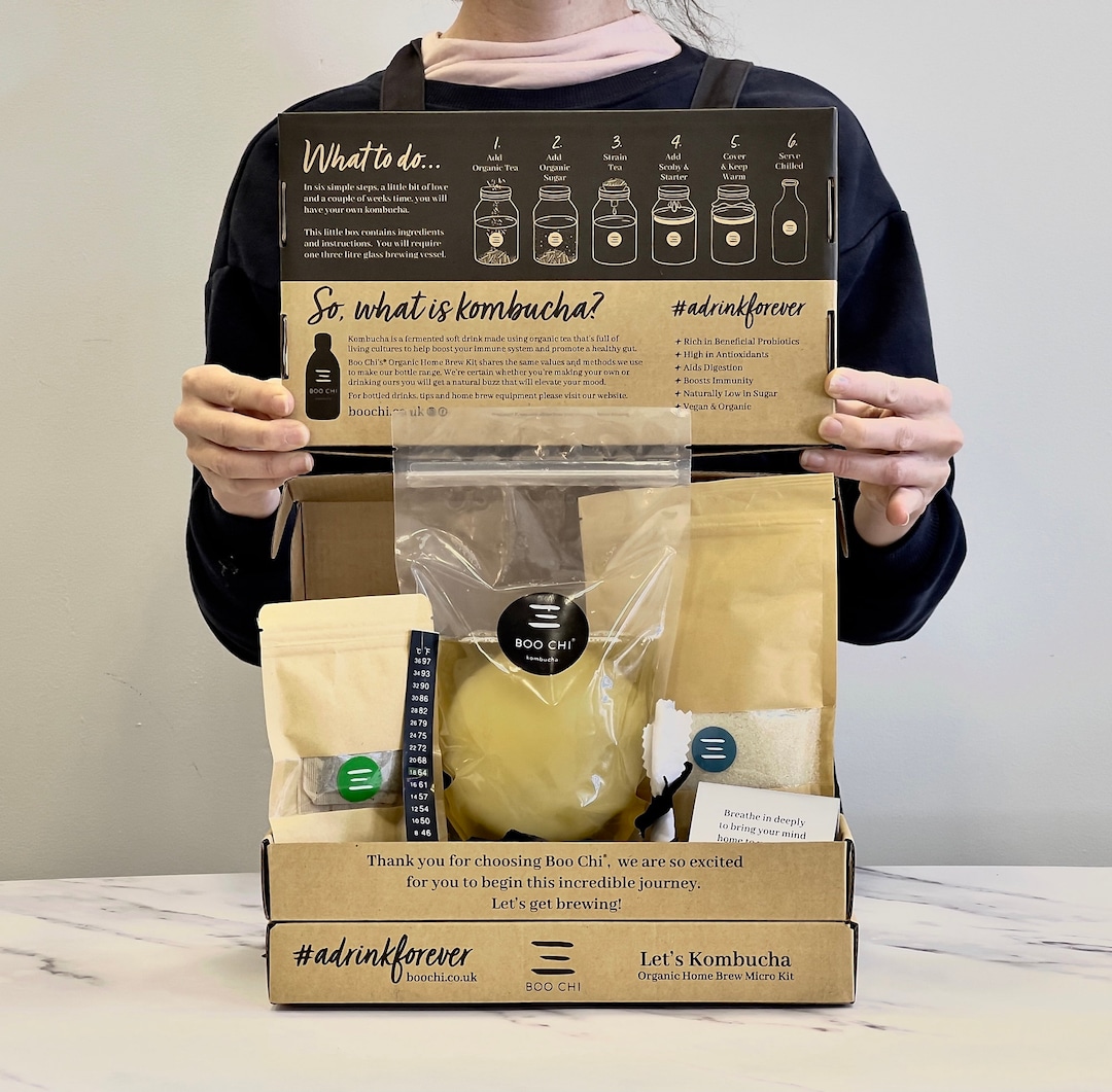 Letterbox Organic Kombucha Making Kit + 1 Bottle of Original Kombucha ...