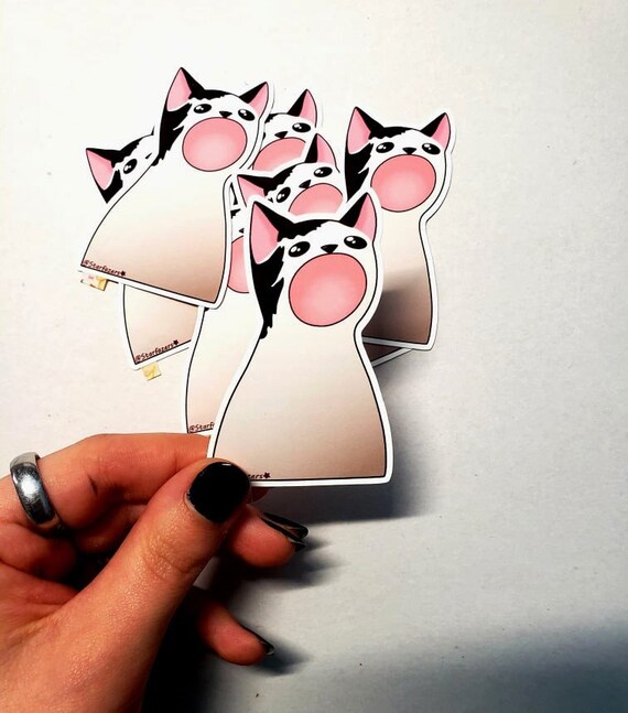 Popcat Sticker Meme Sticker Cat Sticker Meme Cat Sticker | Etsy