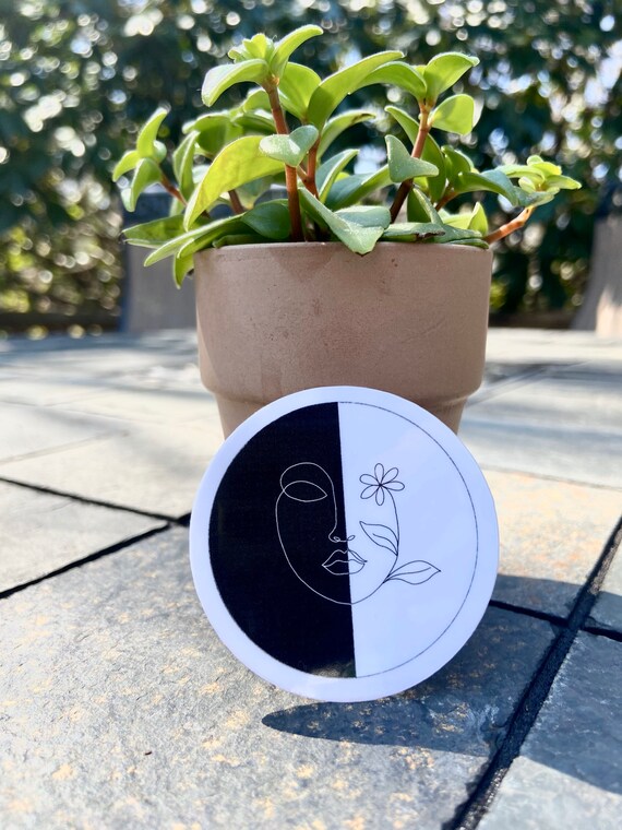 Black and White Face Sticker - Etsy