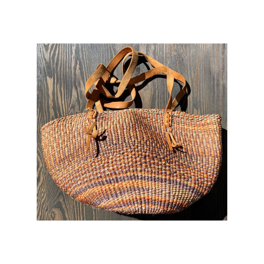 Handwoven Kenyan Sisal Vintage Market Tote Bag - Etsy