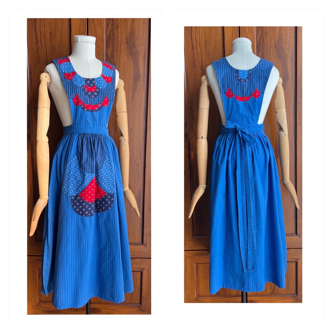 Rare Blue Patchwork Austrian Vintage Apron Dress - Etsy