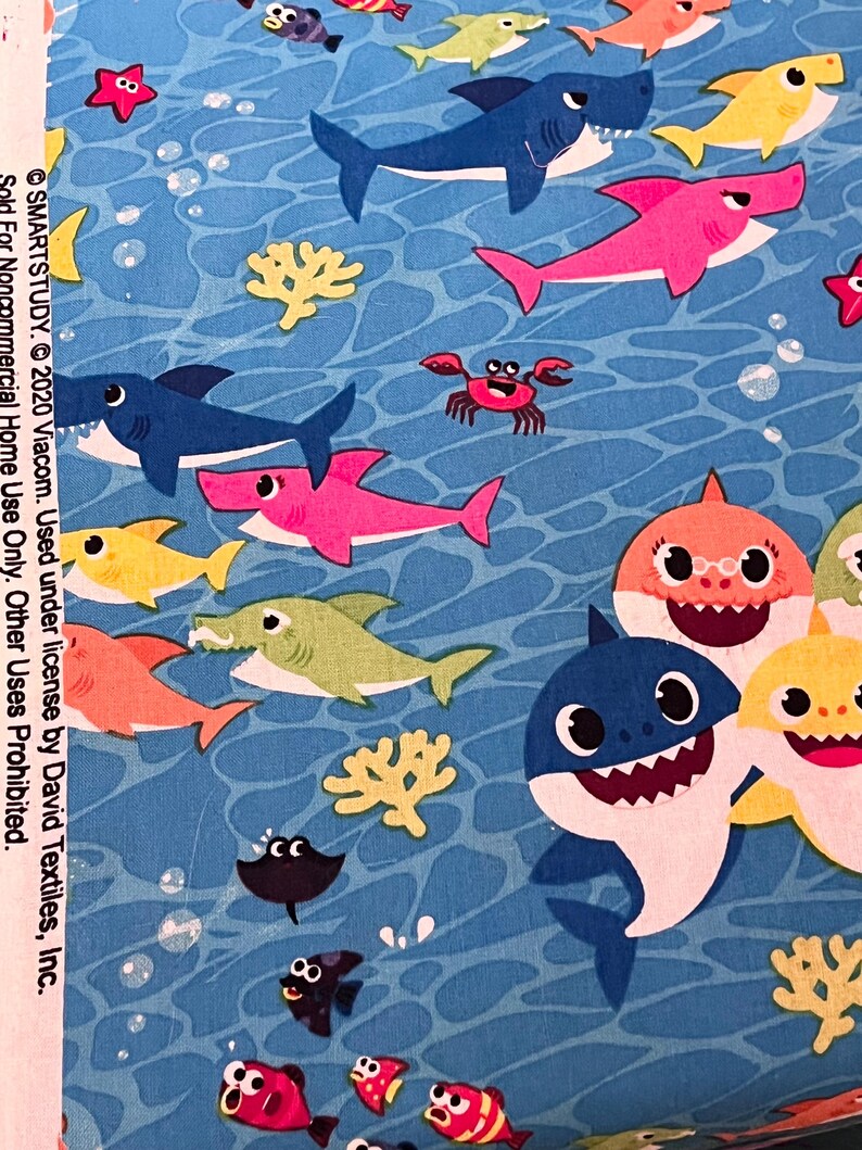 Baby Shark Cotton Fabric: Quilt Material, 16" X WOF Prewashed - Etsy