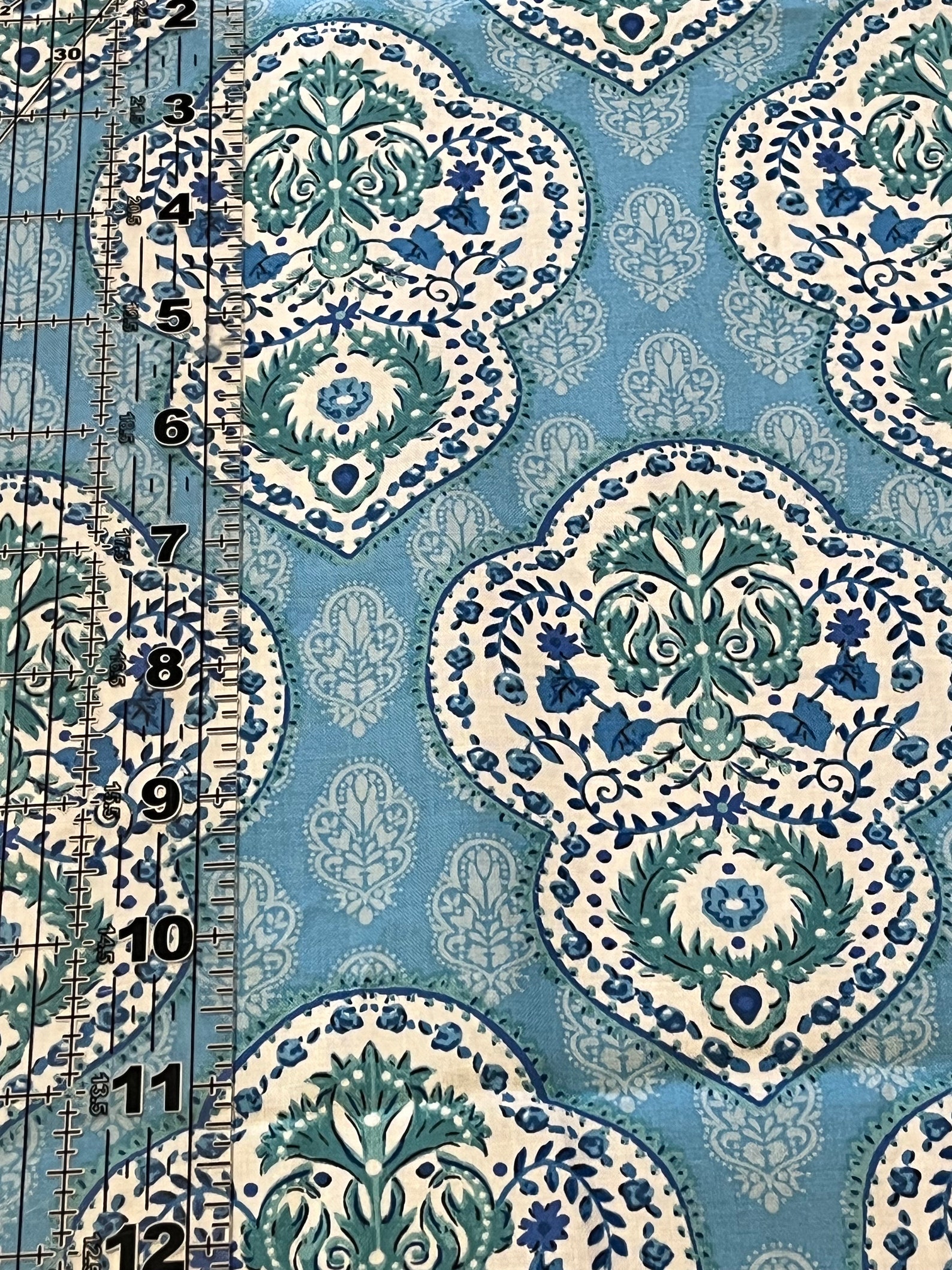 Taste of India in Blue & Green, Premium Quality 100% Cotton Fabric by ...