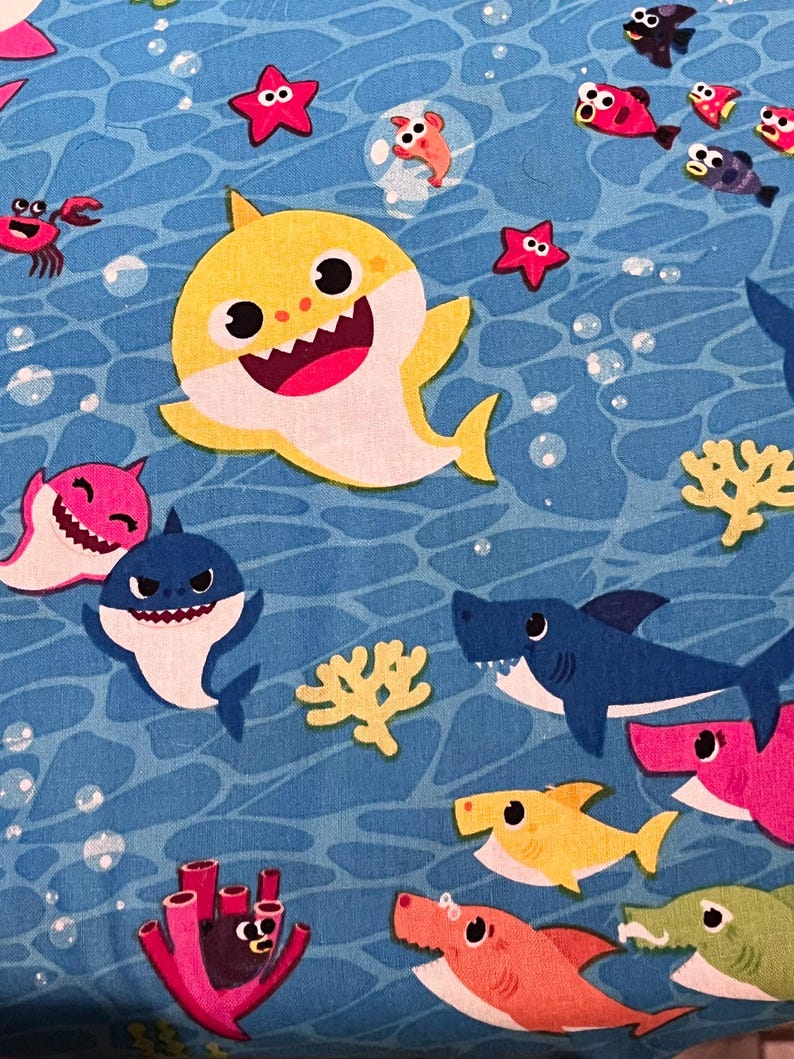Baby Shark Cotton Fabric: Quilt Material, 16" X WOF Prewashed - Etsy