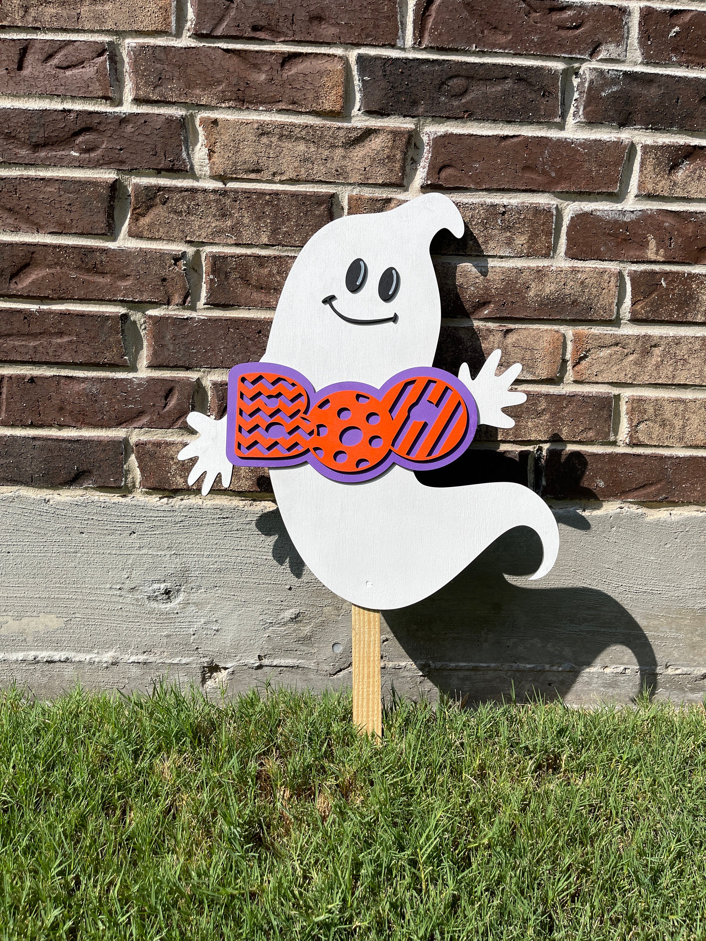 Ghost Yard Art Boo Halloween Boy and Girl Stake Set - Etsy