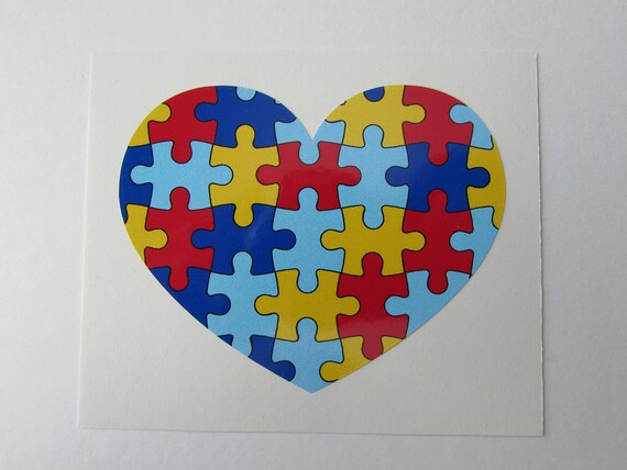 Heart Vinyl Decal Autism Awareness Autism Puzzle Piece | Etsy