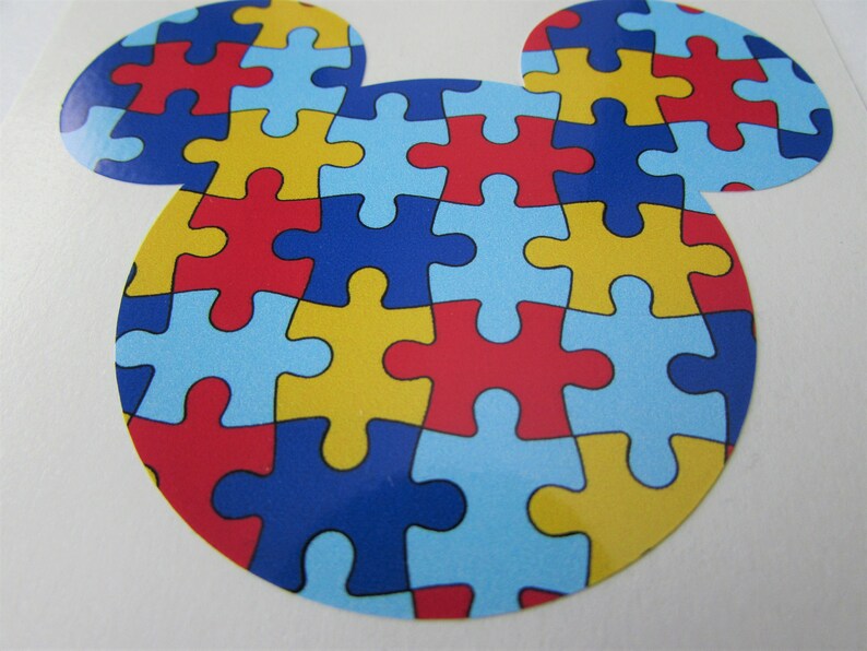 Autism Awareness Puzzle Mickey Decal – Car, Laptop Vinyl Decal - Etsy