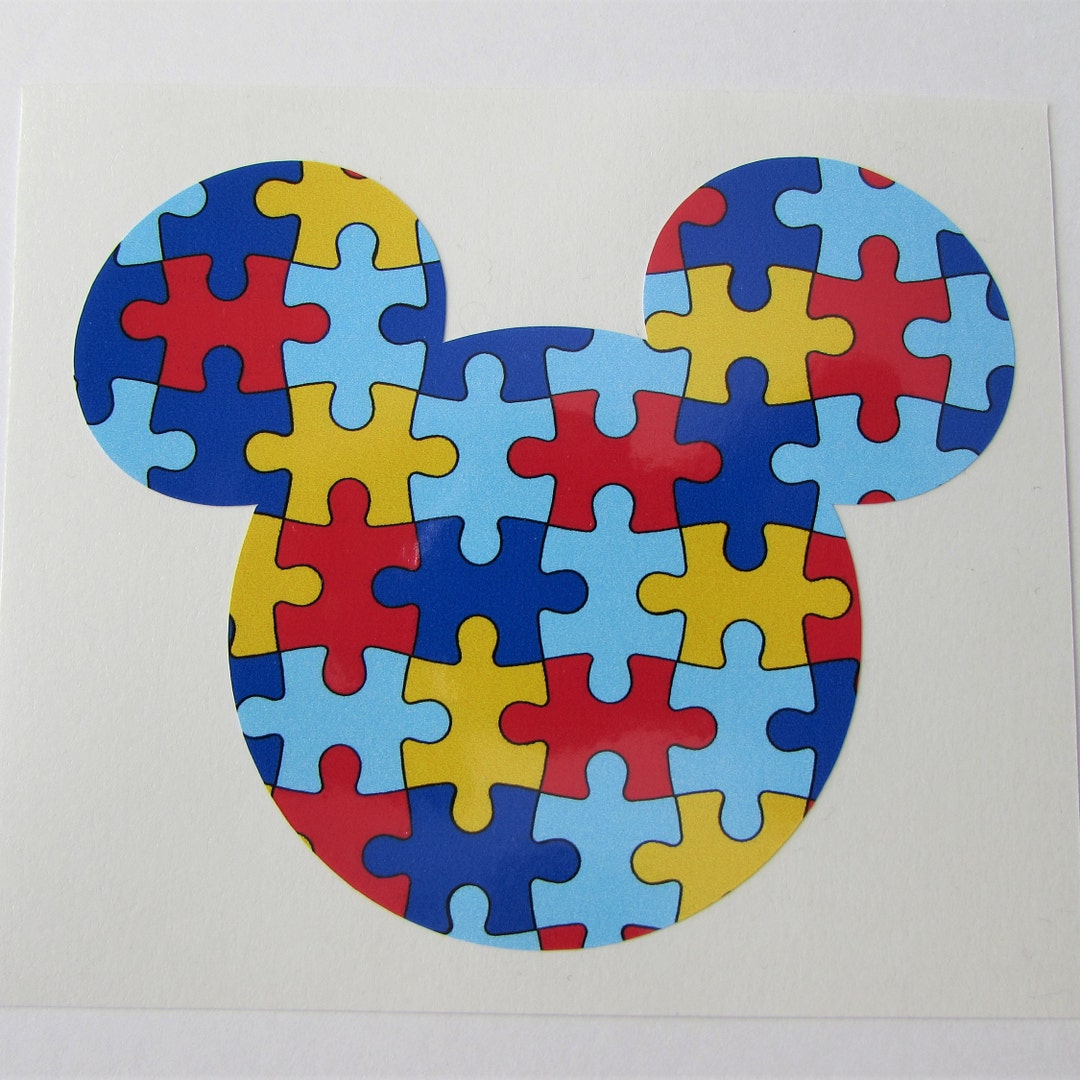 Autism Mouse Ears Vinyl Decal - Autism Awareness - Autism Puzzle Piece ...
