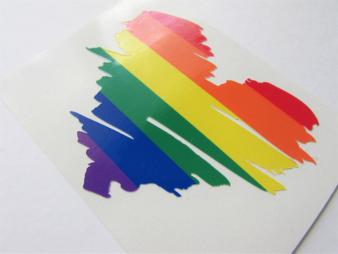 Ragged Edge Heart Vinyl Decal Pride Rainbow Gay Pride - Etsy