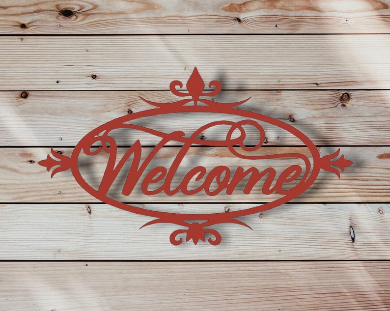 Welcome Metal Cutout - Etsy