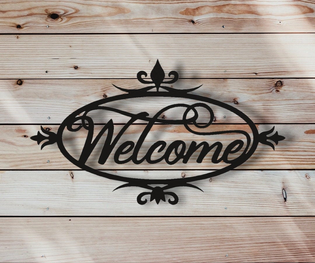 Welcome Metal Cutout - Etsy