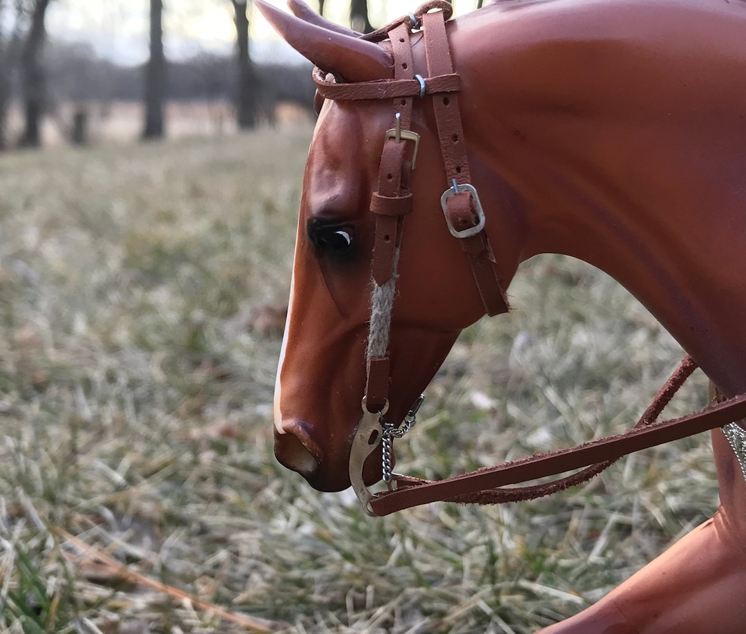 Western One Ear Bridle for Breyer 1:9 Scale Model Horses With Throat ...