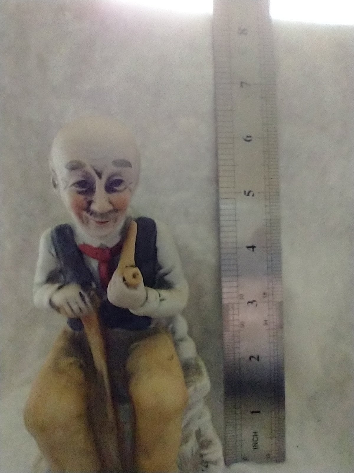 VINTAGE Rare Old Man Sitting on Bench With Cane/pipe Homco Hummel LIKE ...