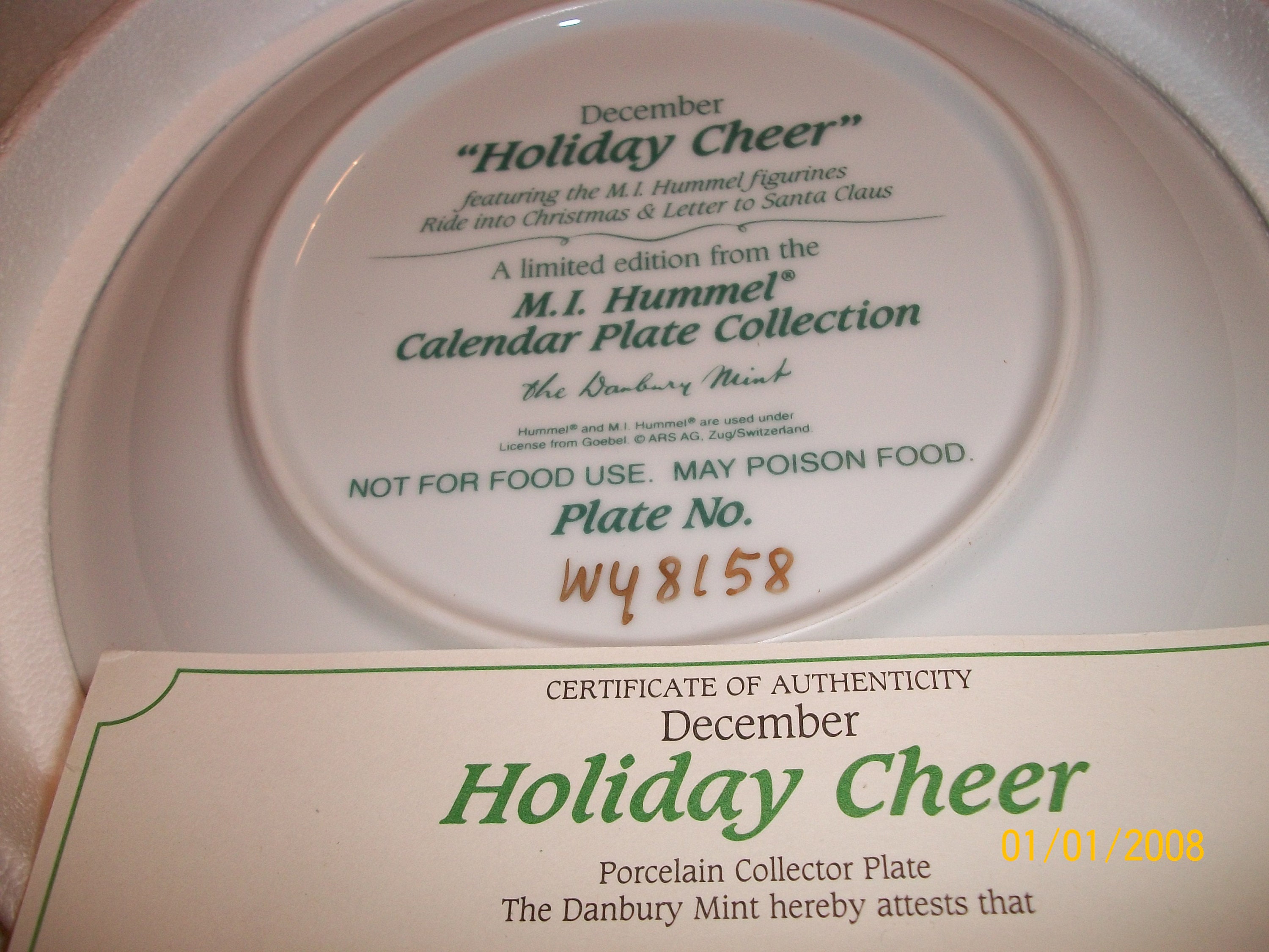 VINTAGE Rare Hummel Calendar Plate December WY8158 Holiday - Etsy