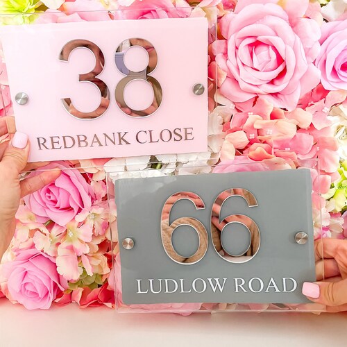 Acrylic & Aluminium House Signs Door Number ESTA5-28WB-S-C - Etsy