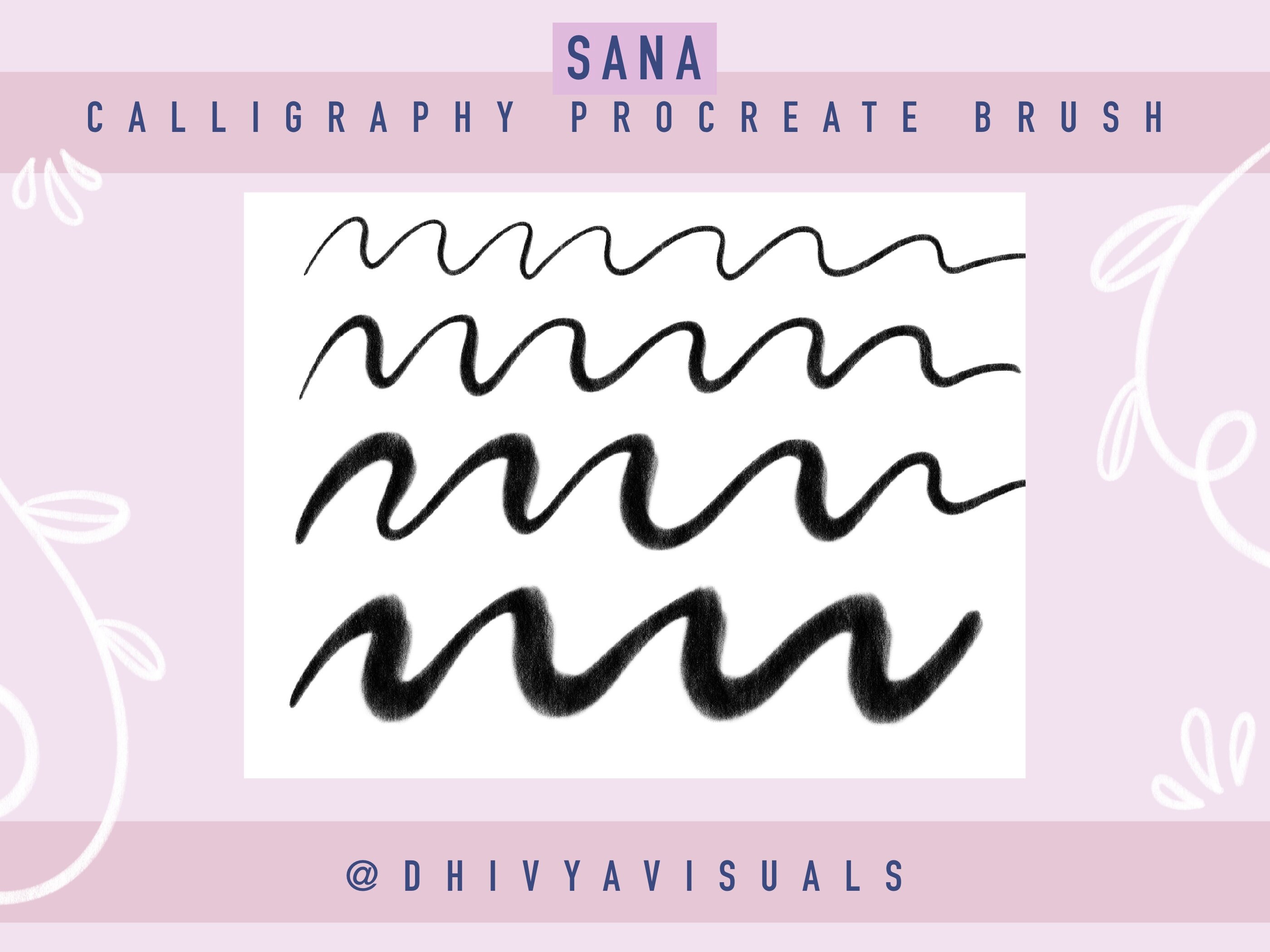 SANA Calligraphy Procreate Brush Lettering Brush Procreate Brush Modern ...